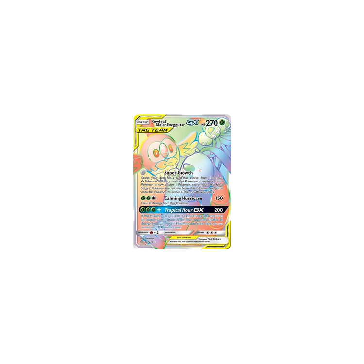 Rowlet & Alolan Exeggutor GX (Secret) - Big Orbit Cards